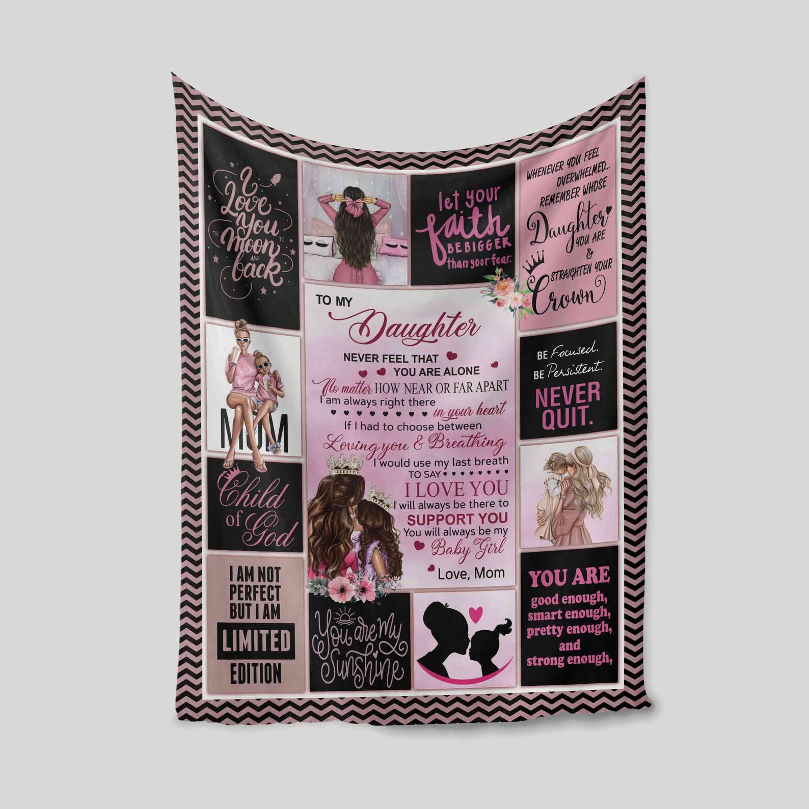To My Daughter Blanket, Custom Name Blanket, Family Throw Blanket ...