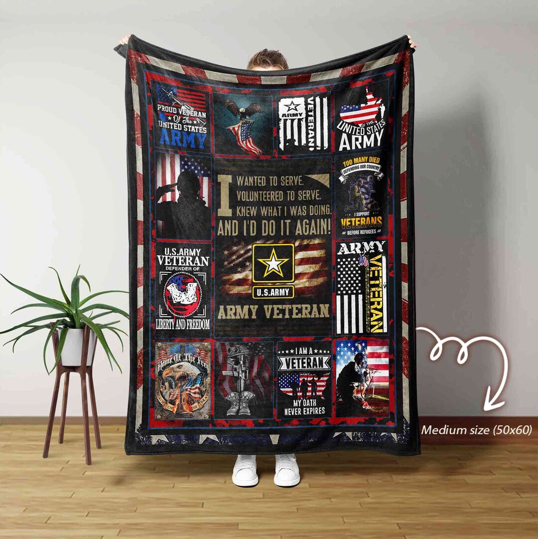 Military Blanket, Veteran Blanket, Us Army Blanket, Army Gifts for ...