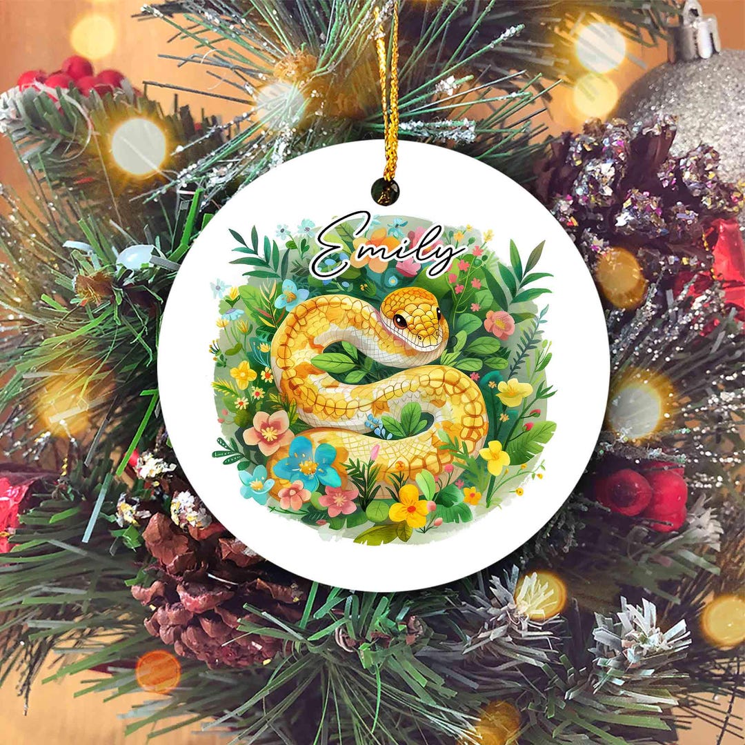 Personalized Childrens Snake Ornament, Snake Christmas Ornament ...