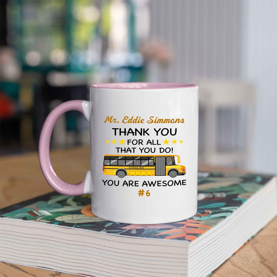 Personalized School Bus Mug, School Bus Mug, Bus Driver Mug, School Bus ...