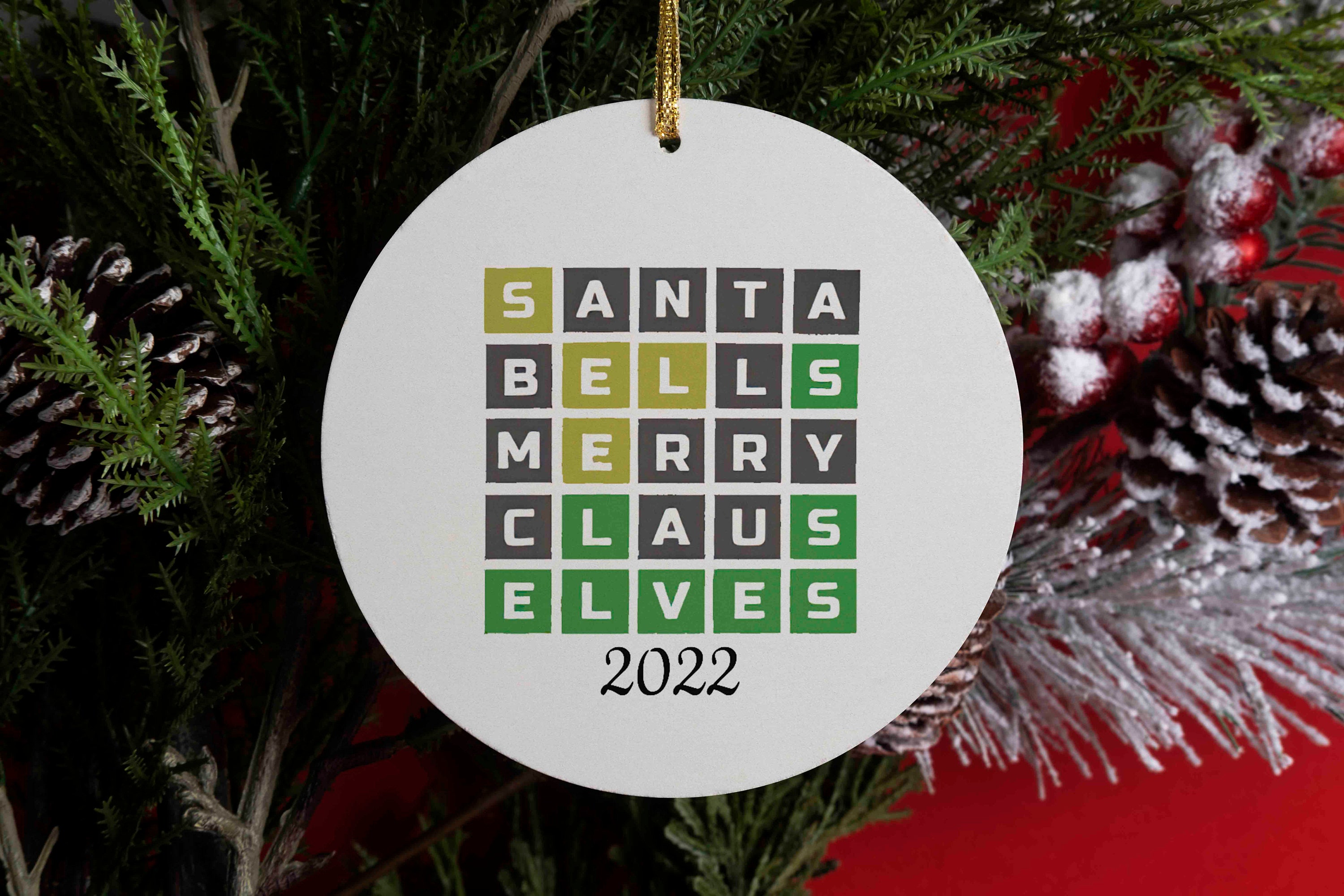 Wordle Christmas Ornament Wordle Elves Ornament Merry Word - Etsy