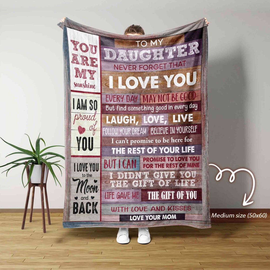 To My Daughter Blanket, Custom Name Blanket, Family Throw Blanket ...