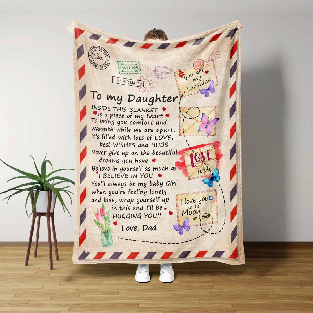 To My Daughter Blanket, Personalized Name Blanket, Letter Blanket, Dad ...
