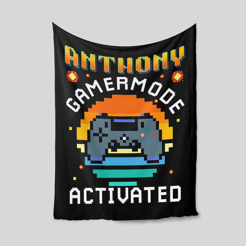 Personalized Gaming Blanket, Video Games Blanket, Gaming Blanket ...