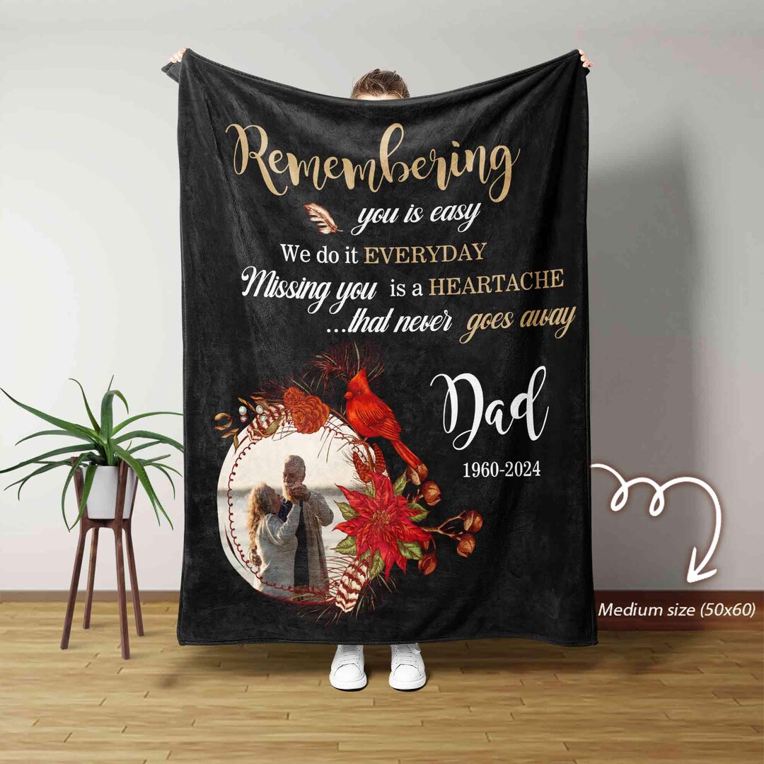 Memorial Blanket, Memorial Photo Blanket, Loss of Loved One Blanket ...