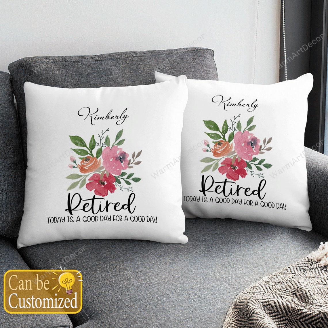 Personalized Retirement Pillow, Retirement Gift for Her, Funny Farewell ...