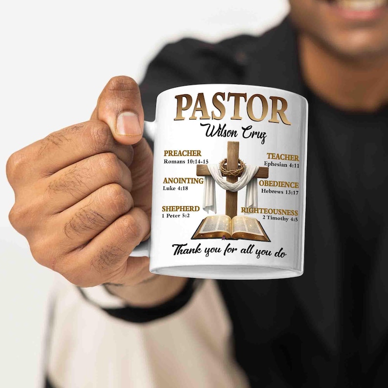 Personalized Pastor Appreciation Mug, Christian Gift, Thank You ...