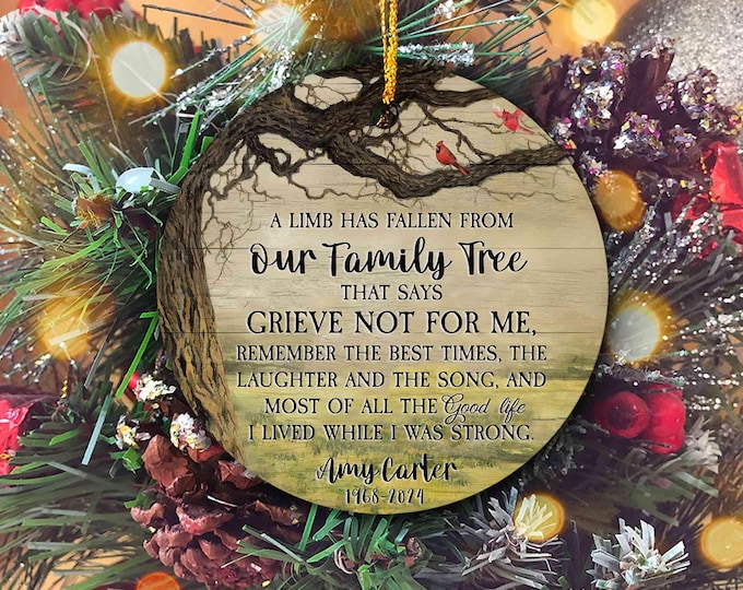 Family Tree Memorial Ornament, A Limb Has Fallen From Our Family Tree ...