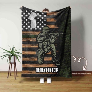 Custom US Military Soldier Blanket, Patriotic American, Army's Lover ...