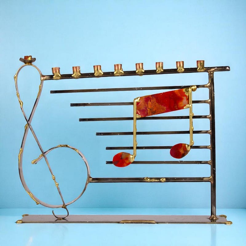 Metal Sculpture Menorah - Etsy
