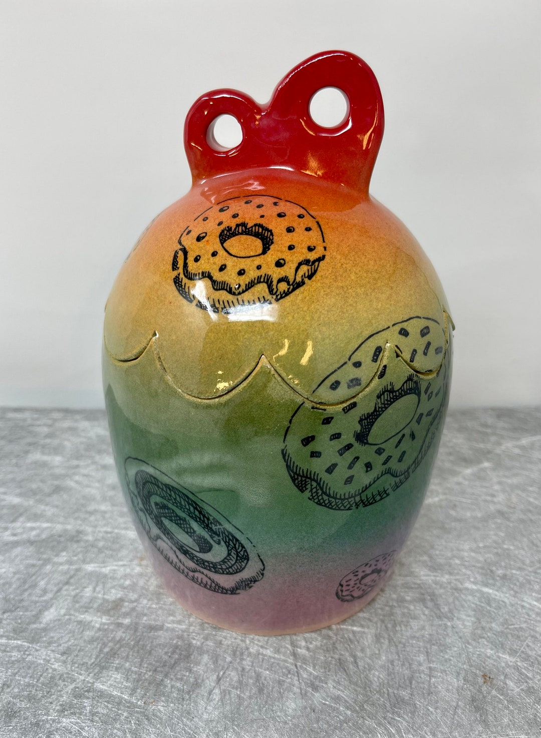 Rainbow Donut Jar, Rainbow Donut Cookie Jar, Cookie Jar - Etsy