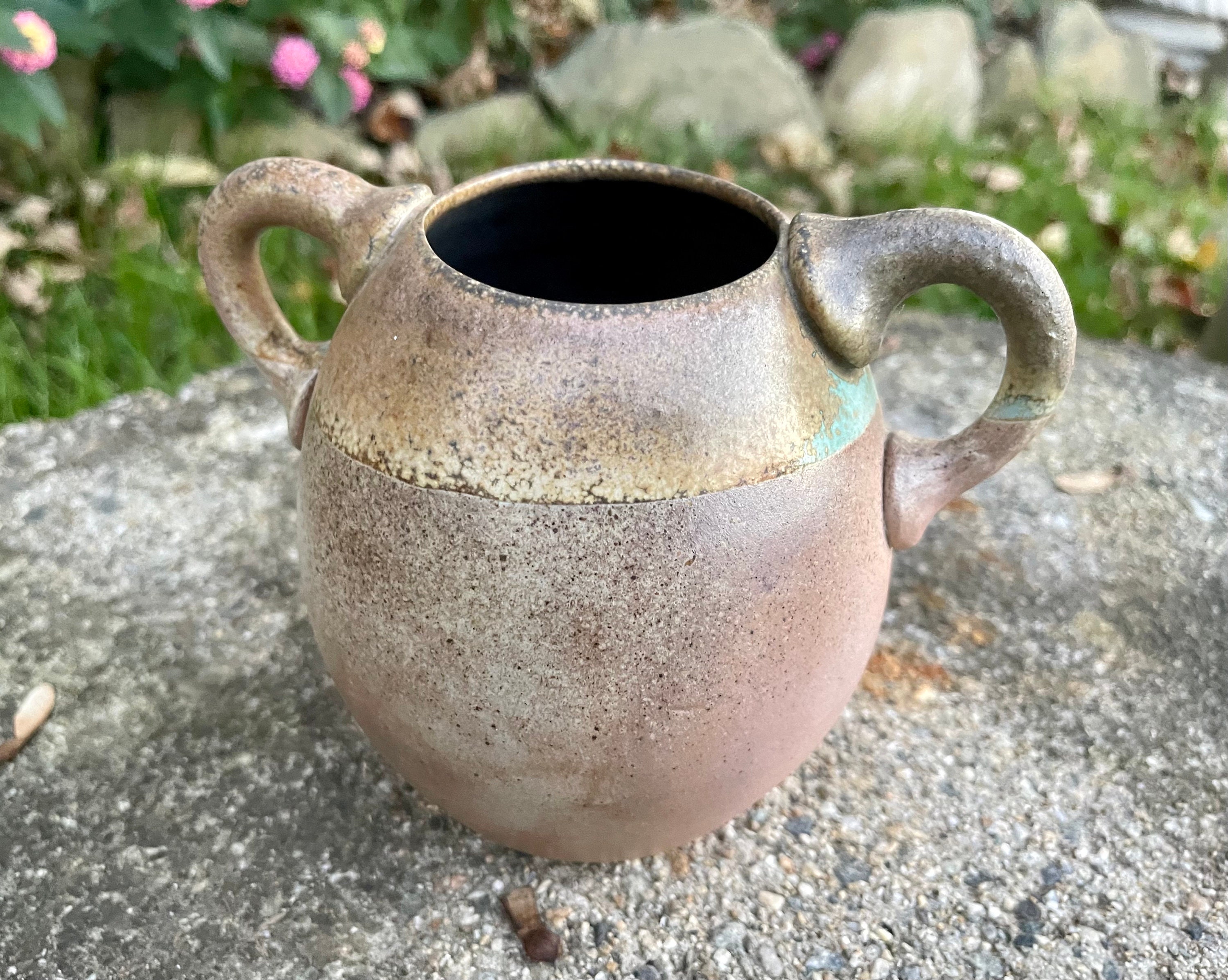 Wood Fire Vase, Handled Vase, Wood Fire Pottery - Etsy