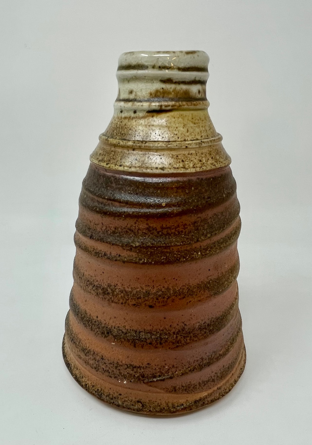 Wood Fire Swirled Vase, Swirl Bud Vase, Wood Fire Pottery - Etsy