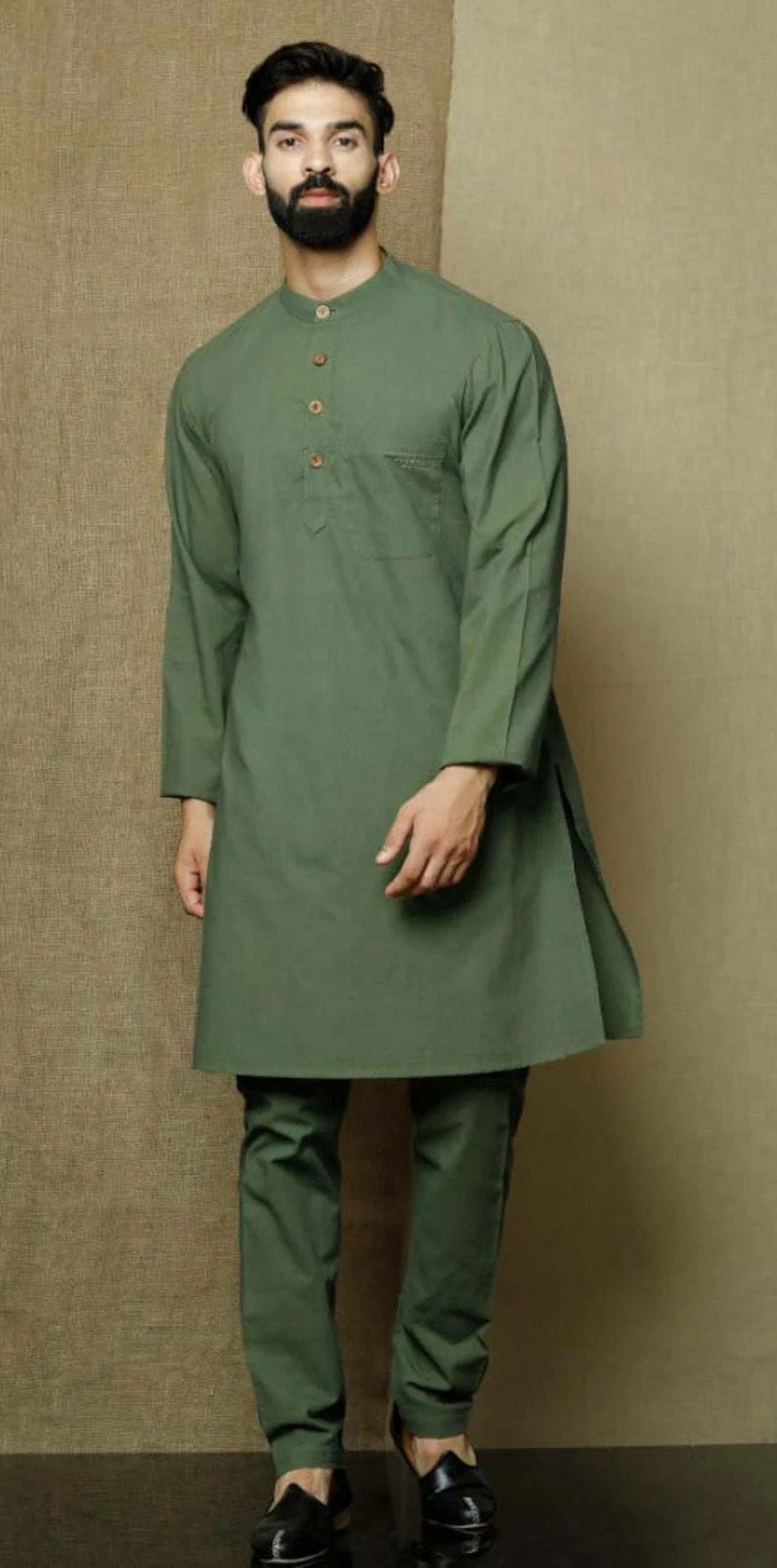 Men's Handmade Cotton Kurta: Indian Traditional Style Only Top Kurta - Etsy