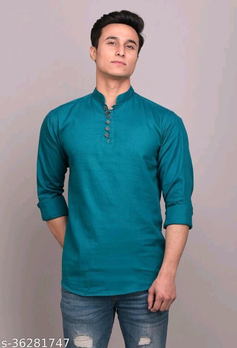 Men's Handmade Cotton Kurta: Traditional Indian Wedding Shirt - Etsy