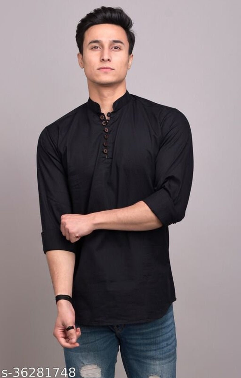 Men's Handmade Cotton Kurta: Traditional Indian Wedding Shirt - Etsy