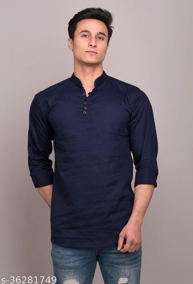 Men's Handmade Cotton Kurta: Traditional Indian Wedding Shirt - Etsy