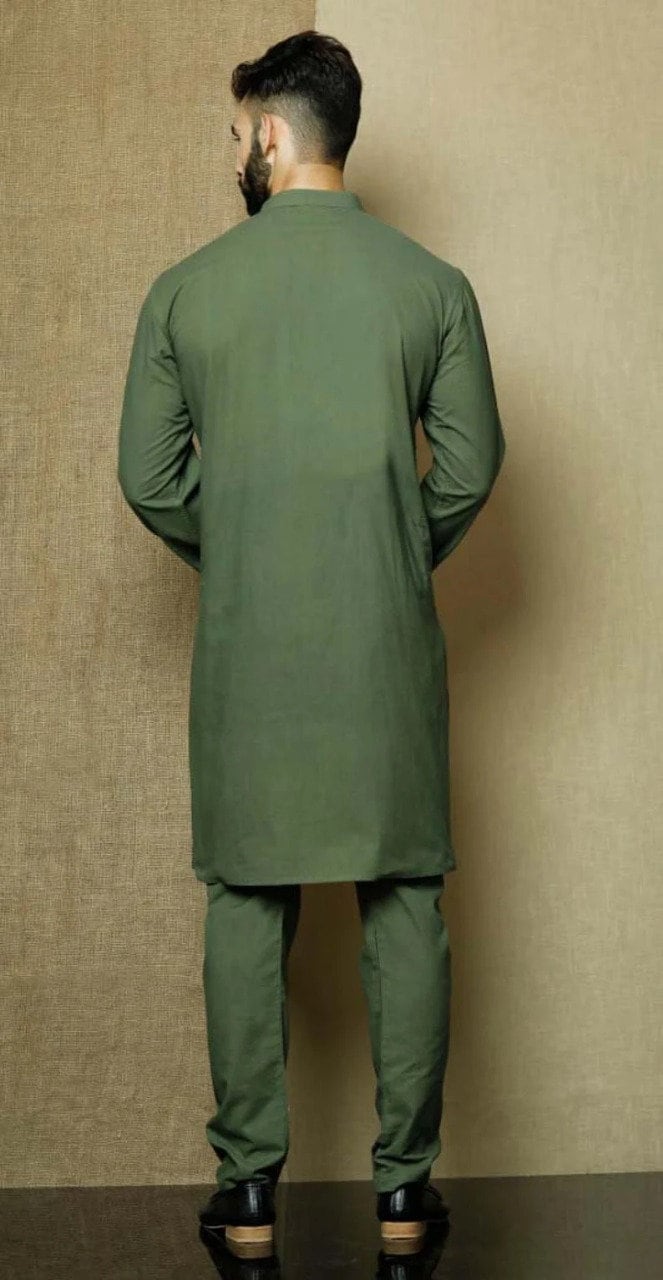 Men's Blue Cotton Kurta: Indian Traditional Style Top - Etsy