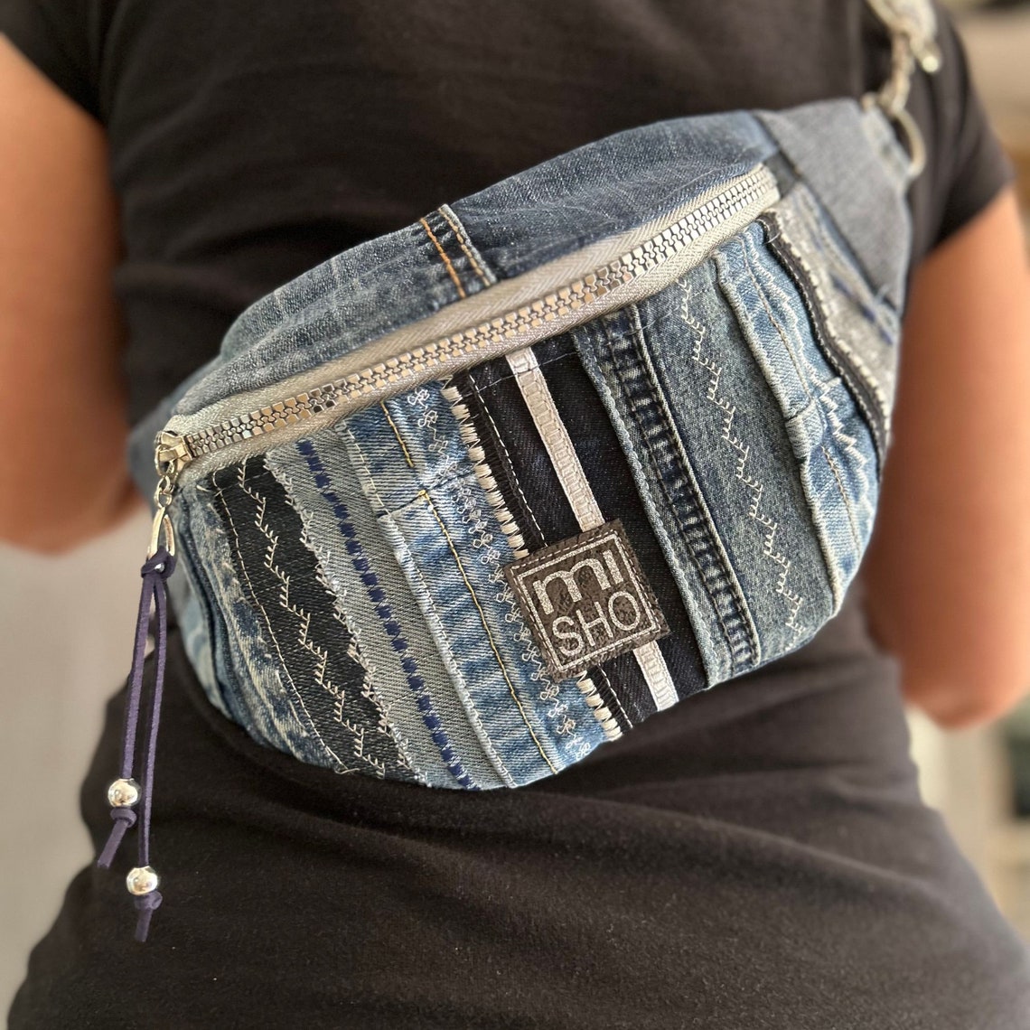 Recycled Denim Funny Pack Crossbody Bag Exclusive Handmade - Etsy