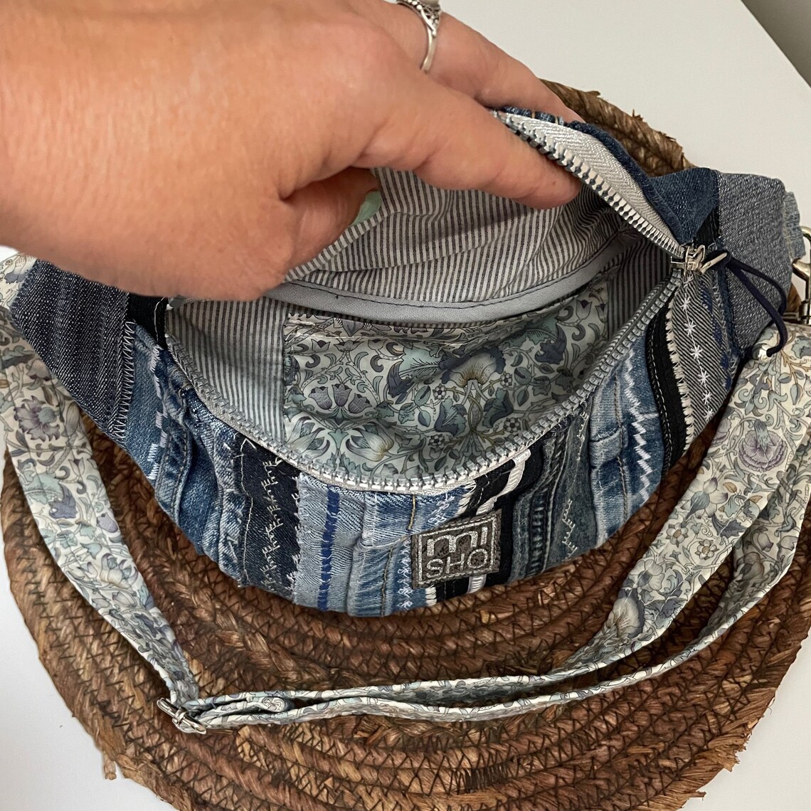 Recycled Denim Funny Pack, Crossbody Bag, Exclusive Handmade Bag ...