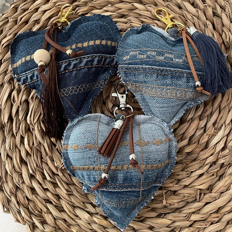 Denim Keychain - Etsy