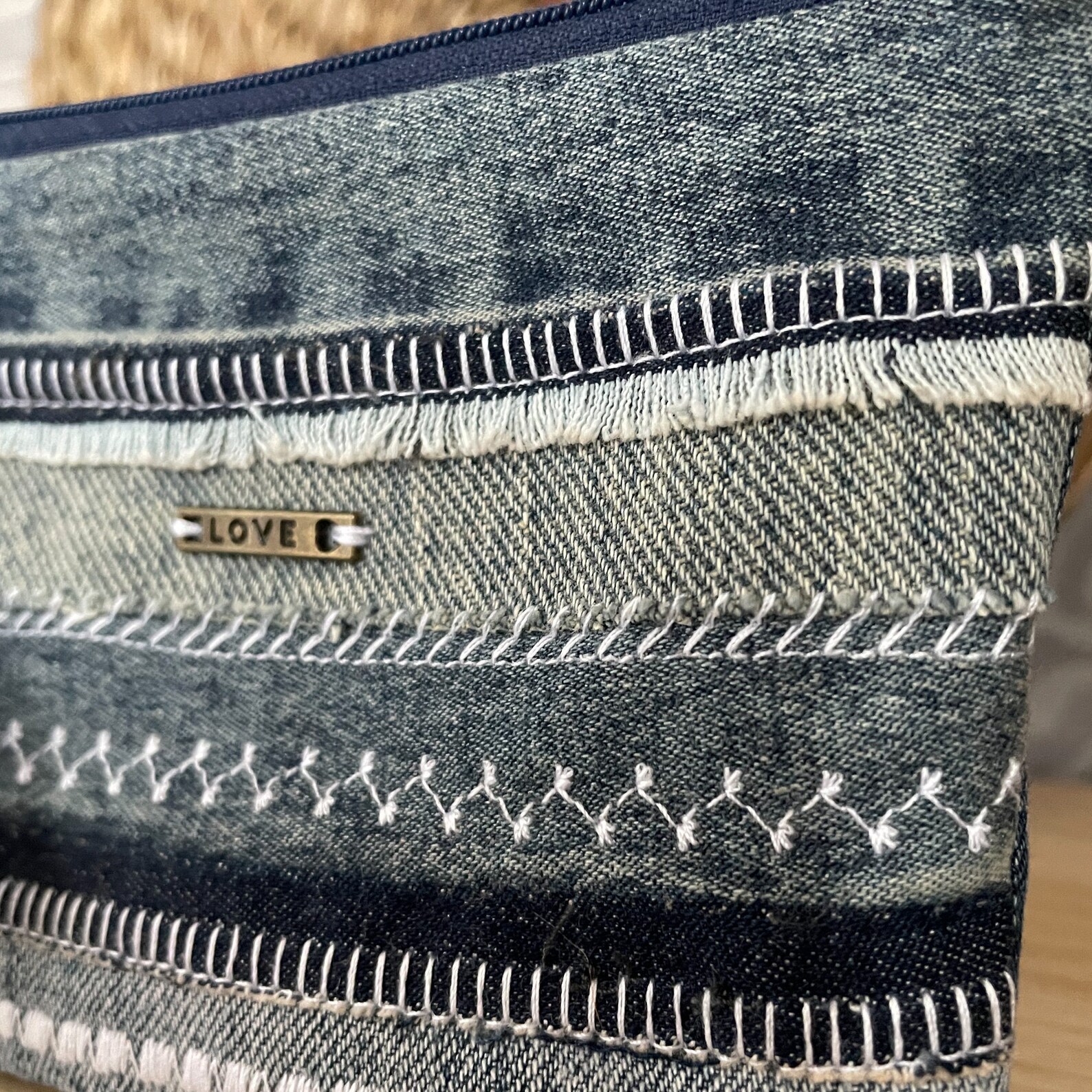 Denim Small Pouches, Recycled Denim Coin Purse, Zipper Small Pouch ...