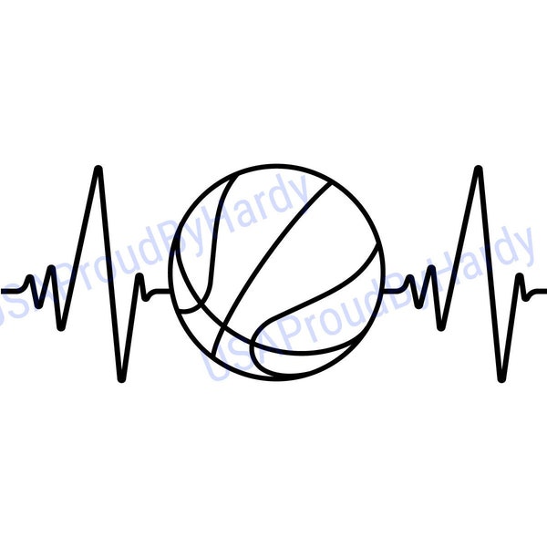 Basketball Heartbeat Svg - Etsy
