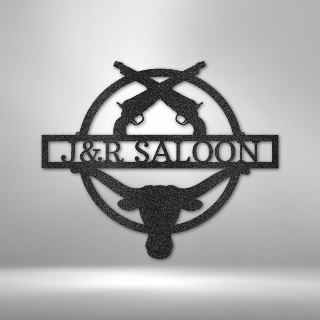 Saloon Monogram - Steel Sign - Etsy