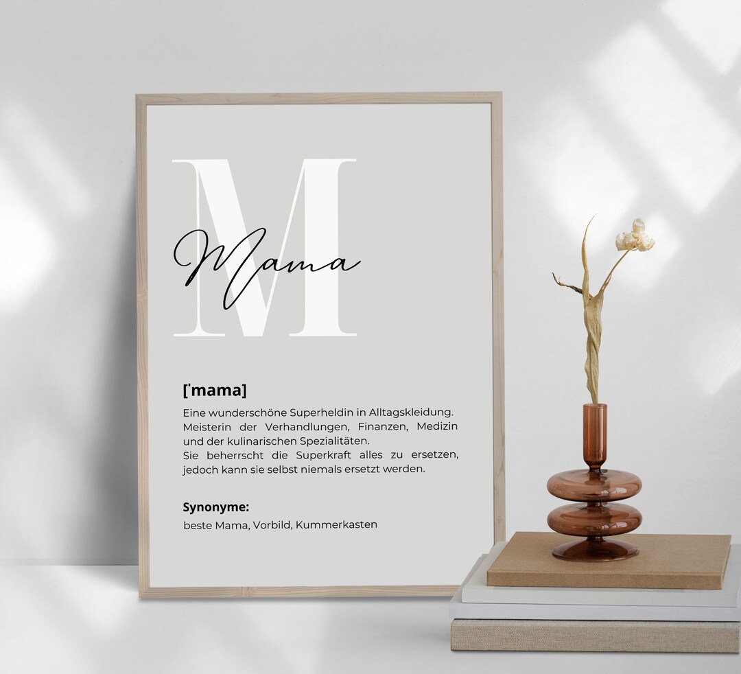 Geschenk zum Muttertag Definition Mama personalisiertes Poster ...