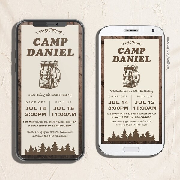 Camping Invitation - Etsy