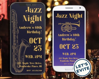 Jazz Birthday Invitation - Etsy