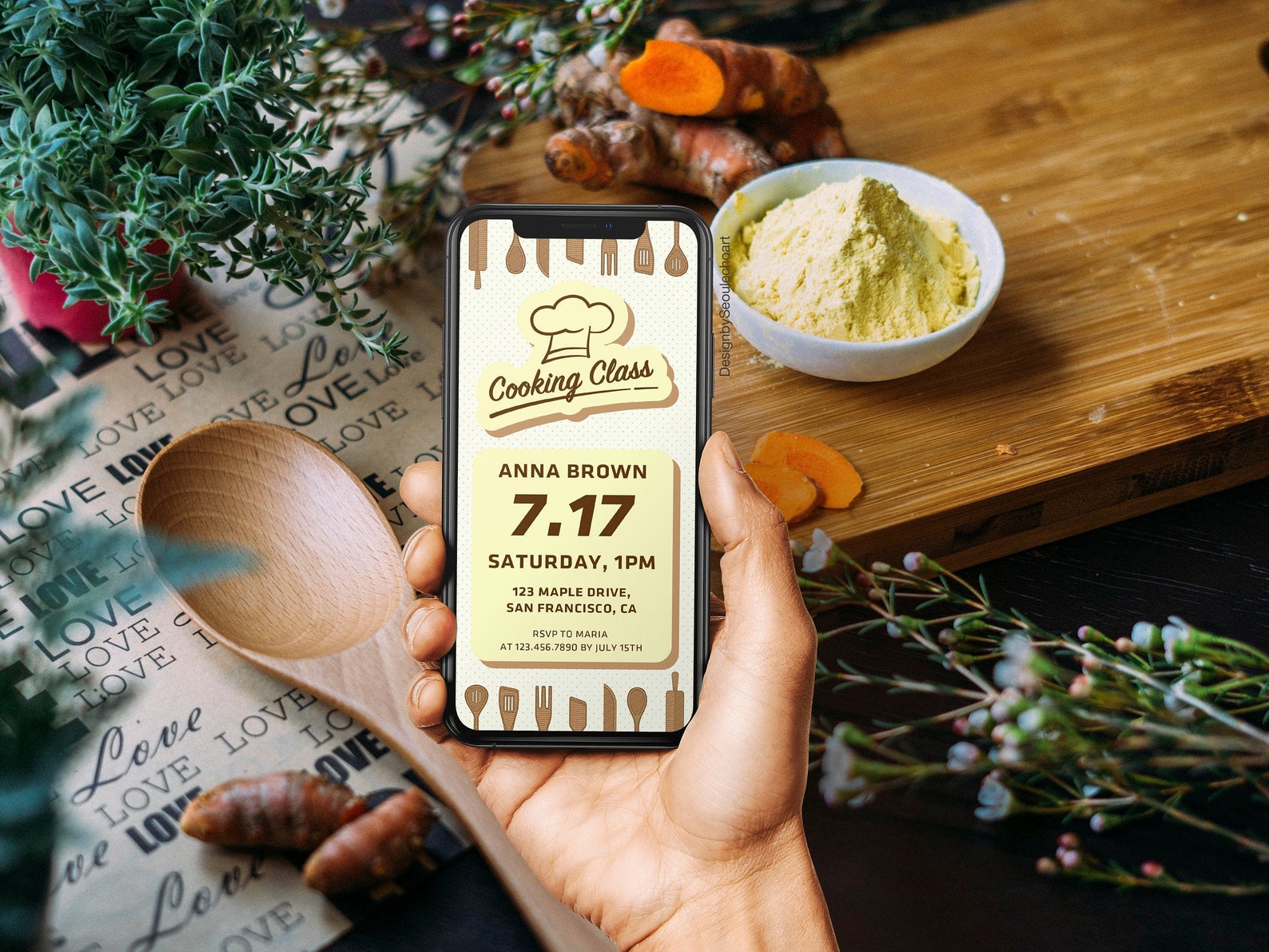 Cooking Class Invitation Electronic Date Save the Date Baking ...