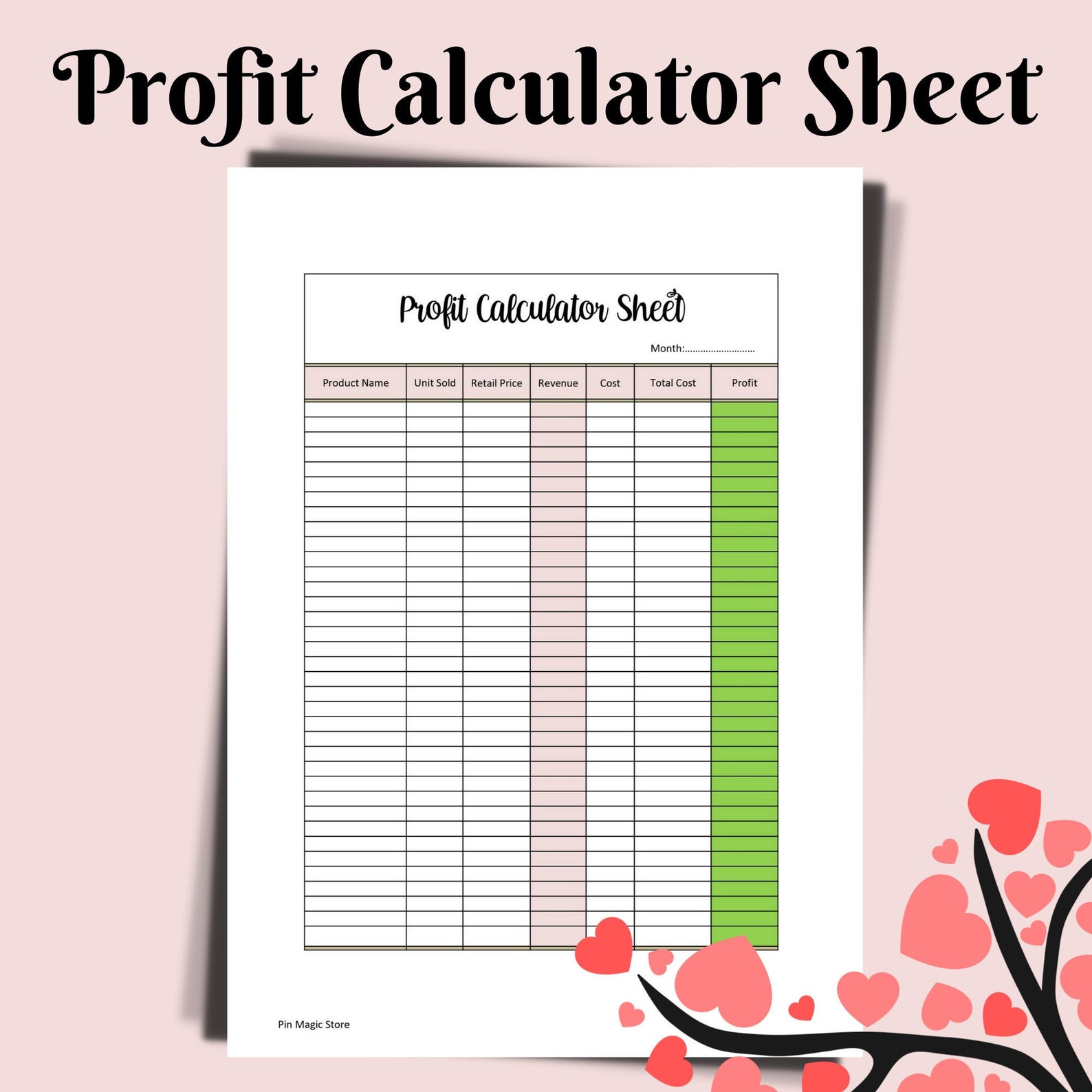 Etsy Cost/profit Calculator Sheet Profit Calculator Template | Etsy