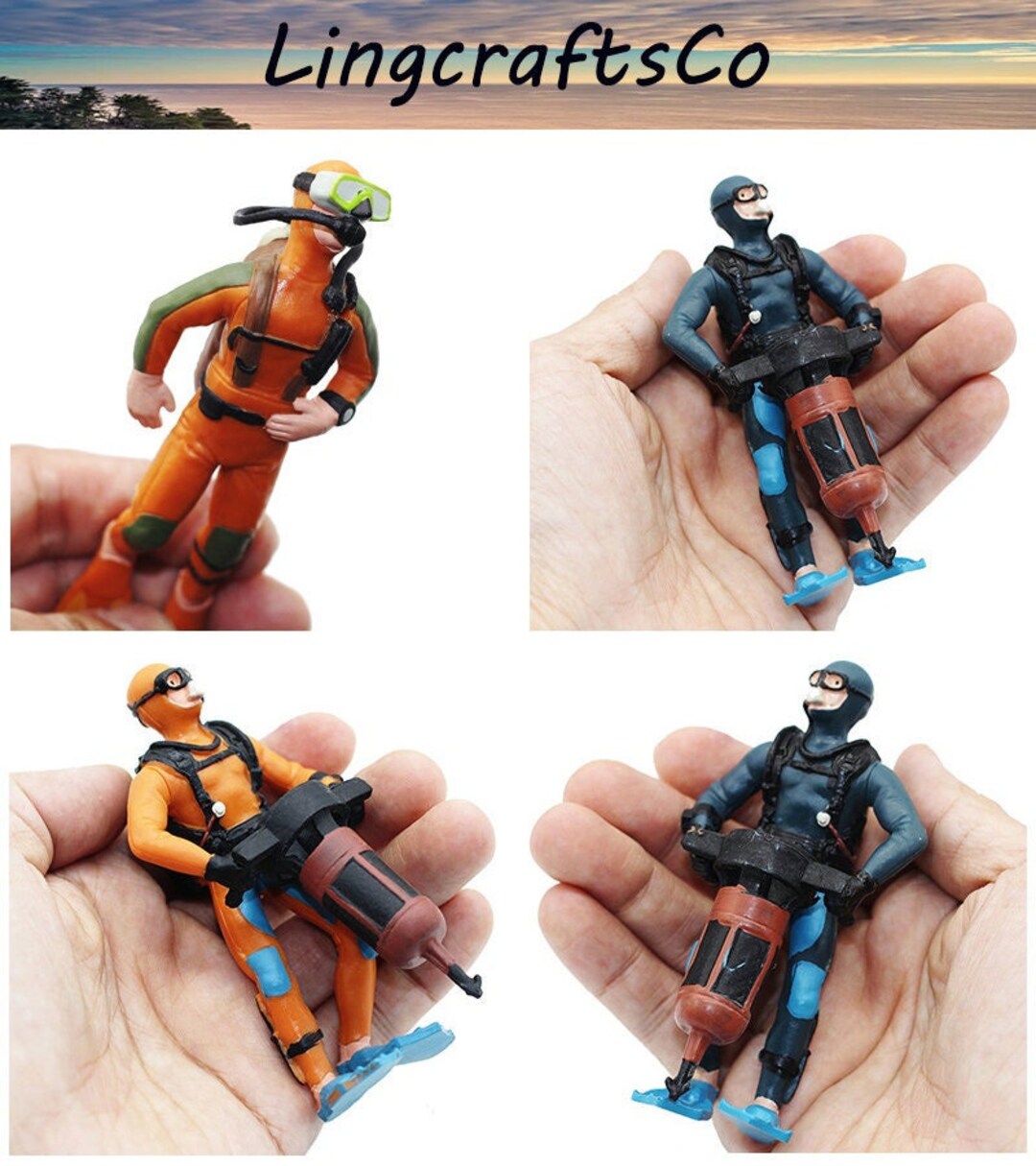 Miniature Diver, Miniature Ocean Diving Diver Explore Divers, Fish Tank ...