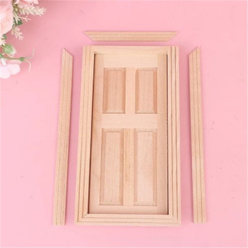 1PC 1:12 Scale Miniature 4 Panel Interior Wooden Door - Etsy