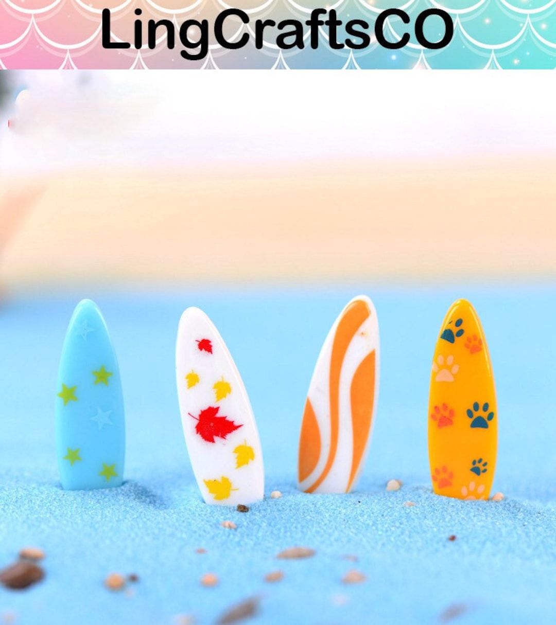 3PCS Miniature Surfboards, Mini Surfboard Ornaments, Dollhouse Beach ...