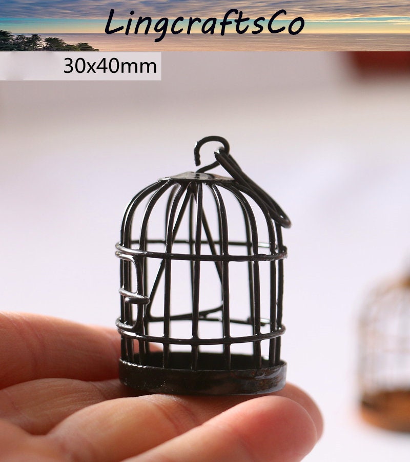 Miniature Bird Cage, Dollhouse Miniature Bird Cage, Dollhouse ...