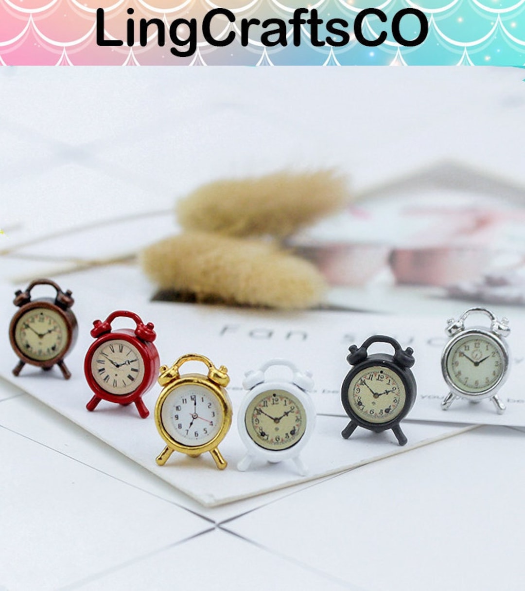 Dollhouse Alarm Clock, 6 Colors Miniature Alarm Clock, Mini Home ...