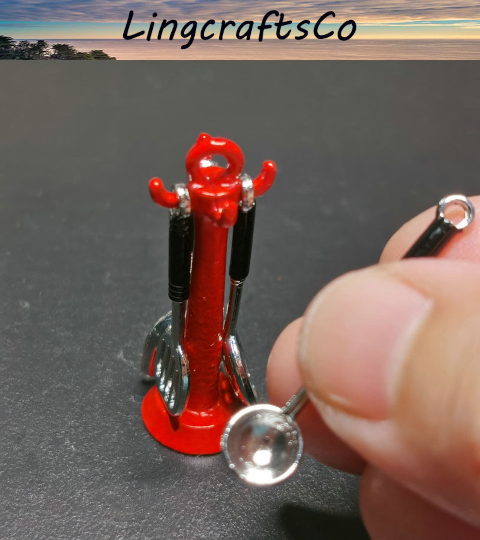 Miniature Kitchen Utensils, Dollhouse Kitchen Utensil Vertical Hanging ...