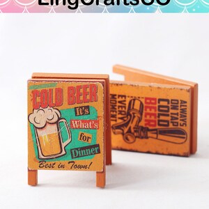 Miniature Billboard, DIY Play House Wooden Signboard, Dollhouse ...