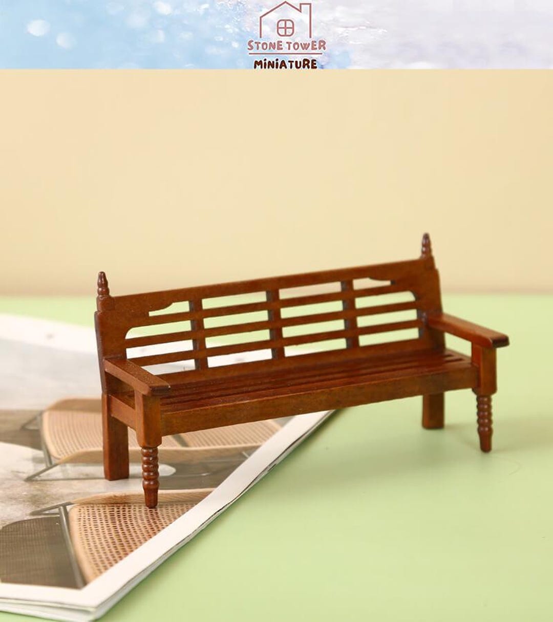 Miniature Wooden Bench,miniature Garden Chair,dollhouse Furniture ...
