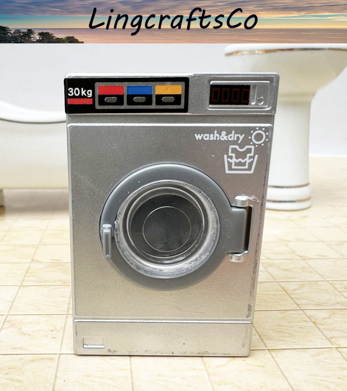 Dollhouse Washing Machine Dollhouse Miniature Washing - Etsy