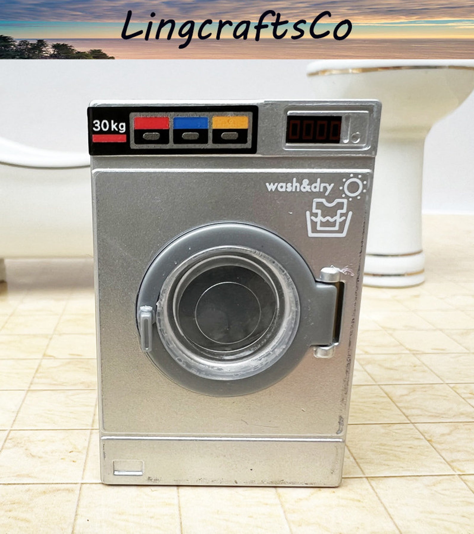 Dollhouse Washing Machine Dollhouse Miniature Washing - Etsy