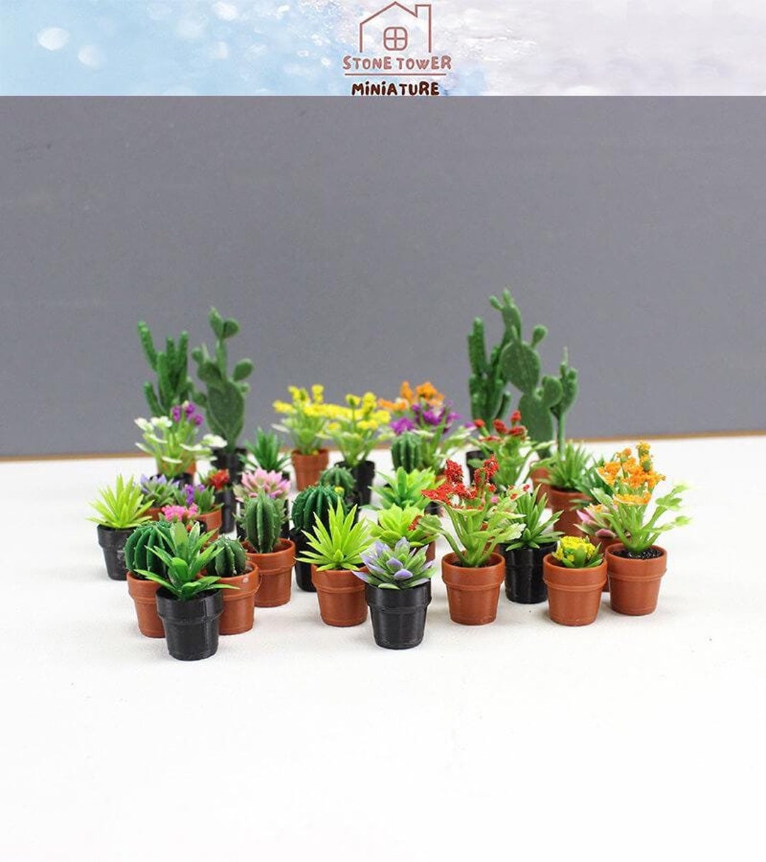 1pc Miniature Potted Plant,dollhouse Simulation Cactus,miniature Potted ...