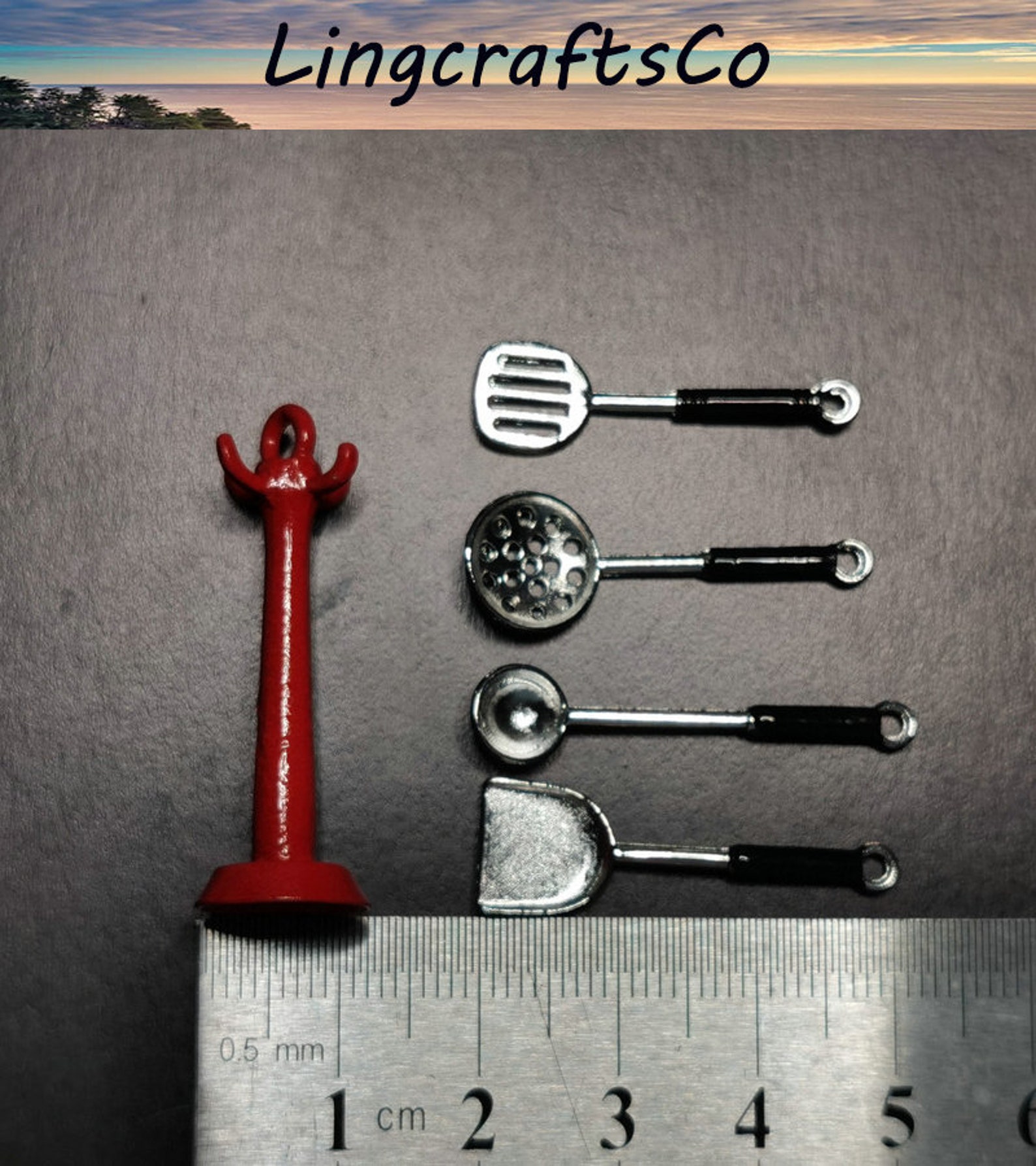 Miniature Kitchen Utensils, Dollhouse Kitchen Utensil Vertical Hanging ...