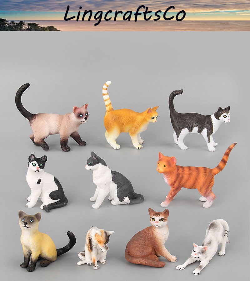 Miniature Cat Statue, Miniature Cat Figurines, Miniature Cat Dollhouse ...