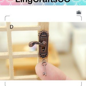 1:12 Miniature Door Lock, Dollhouse Door Lock With Key, Mini Door Lock ...
