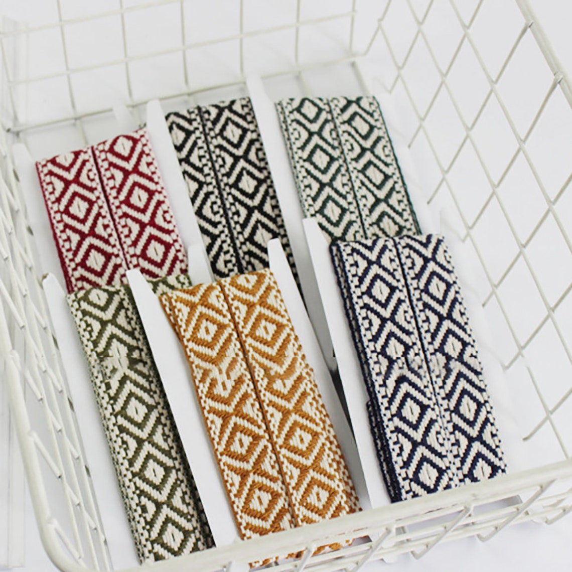 Cotton Webbing By The Yard Embroidered Webbing Trim Sewing | Etsy