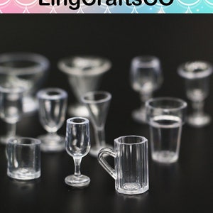 Miniature Wine Glass, Miniature Dollhouse Goblet Set, Red Wine Cup for ...