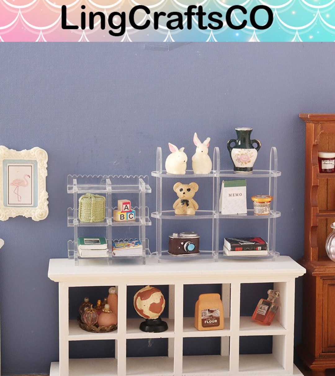 Dollhouse Shelf,miniature Display Stand,dollhouse Acrylic Shelf ...
